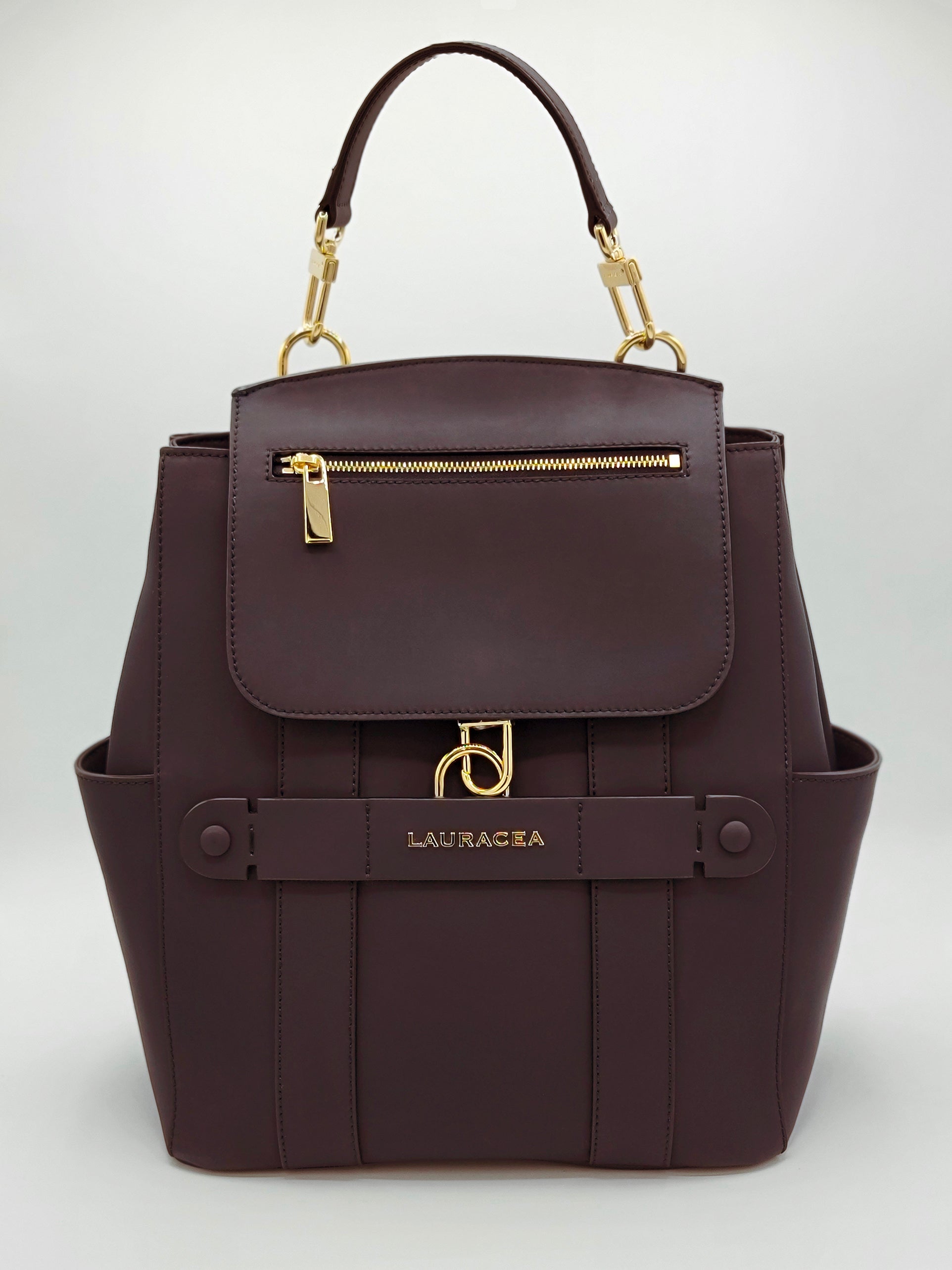 MINI CONVERTIBLE BACKPACK TOTE - CHOCOLATE WATERPROOF LEATHER – LAURACEA